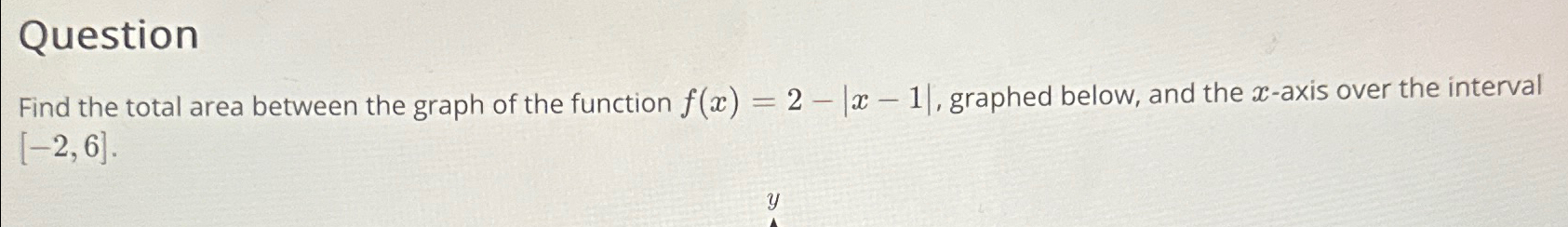 Solved QuestionFind the total area between the graph of the | Chegg.com