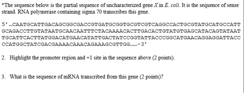 Solved Mostly need help with 3.*The sequence below is the | Chegg.com