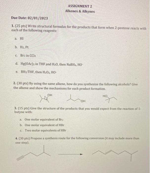 Solved 1. (25 pts) Write structural formulas for the | Chegg.com