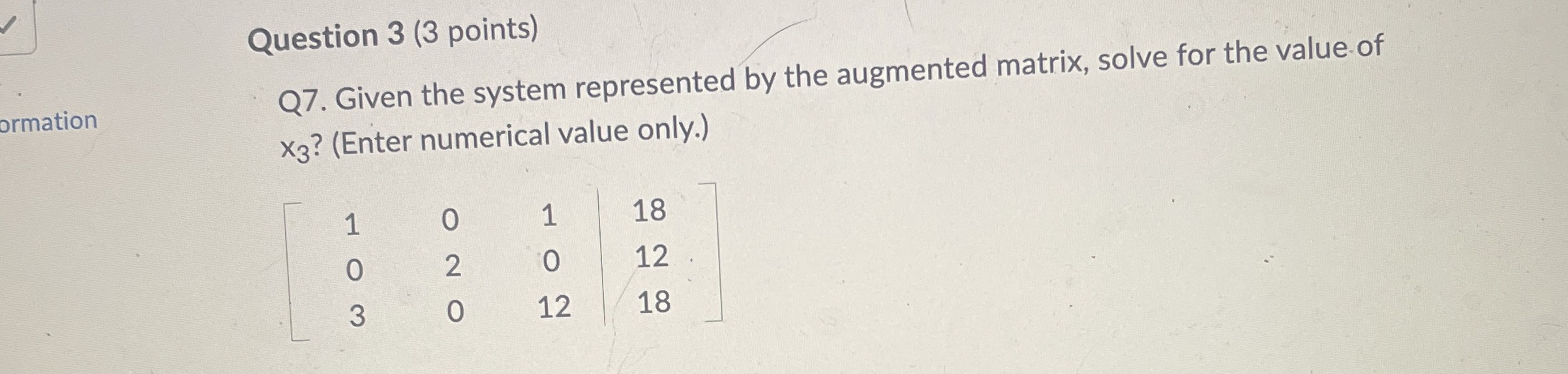 Solved Question 3 (3 ﻿points)Q7. ﻿Given the system | Chegg.com