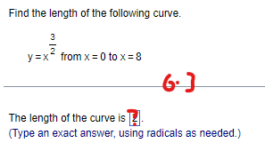 Solved Find the length of the following curve.y=x32 ﻿from | Chegg.com