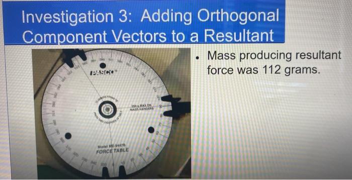 Solved V. Investigation 3: Adding Orthogonal Component | Chegg.com