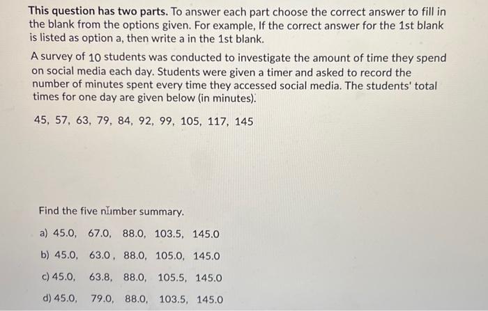 Solved This question has two parts. To answer each part | Chegg.com