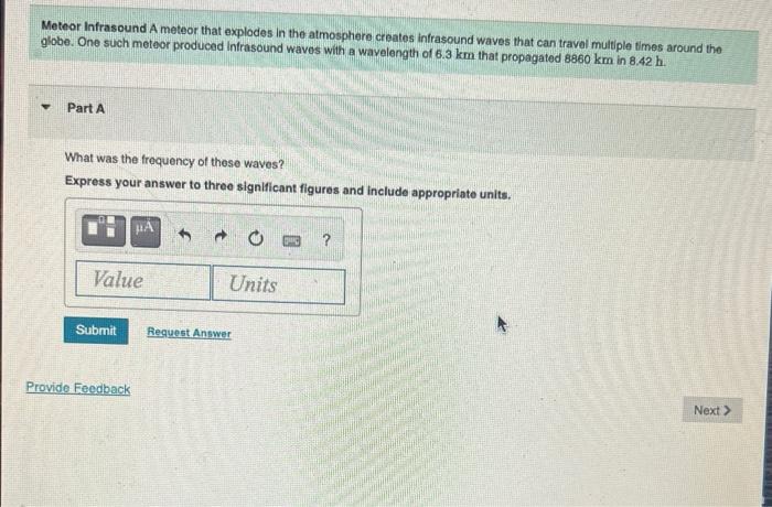 Solved Meteor Infrasound A meteor that explodes in the | Chegg.com