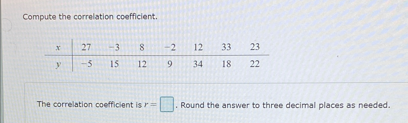 Solved Compute the correlation | Chegg.com