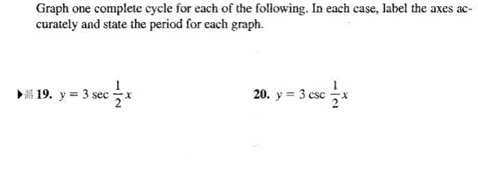 Solved Graph one complete cycle of each of the following. In | Chegg.com