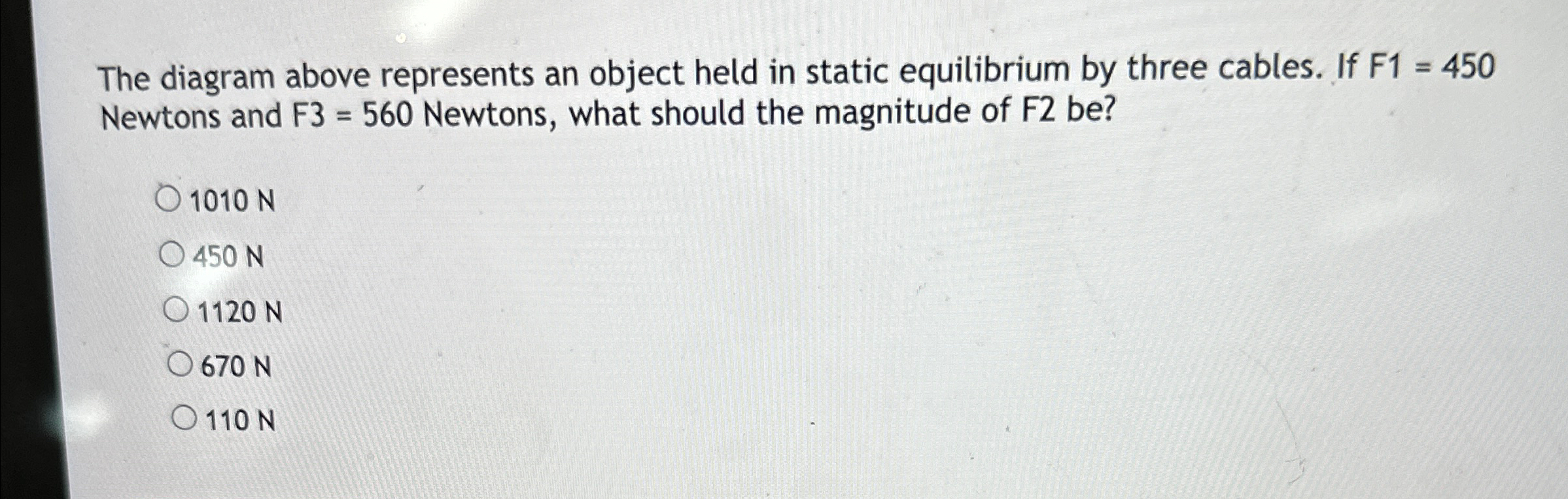 Solved The diagram above represents an object held in static | Chegg.com