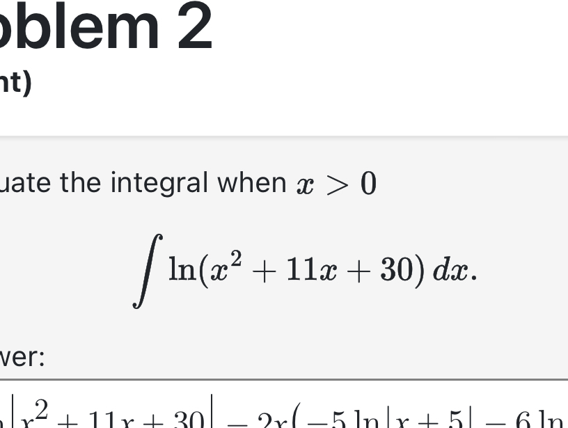 Solved blem 2nt)date the integral when | Chegg.com