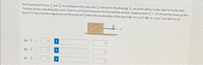 Solved Two horizontal forces, F1 and F3, are acting on a | Chegg.com