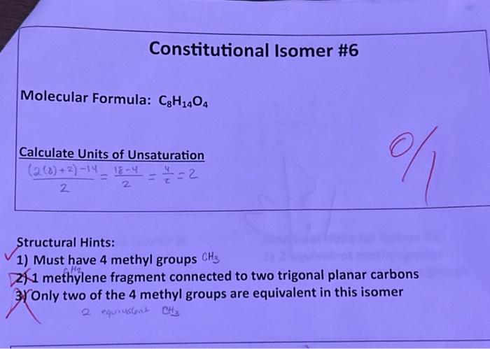 Solved Constitutional Isomer #6 Molecular Formula: CgH₁404 | Chegg.com