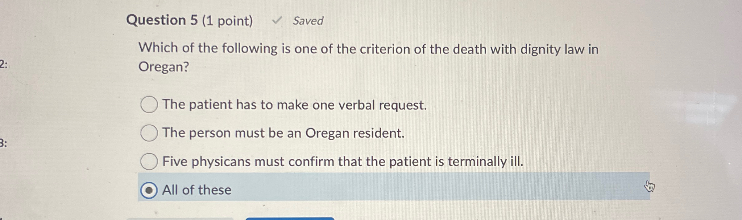 Solved Question 5 (1 ﻿point) ﻿SavedWhich of the following | Chegg.com