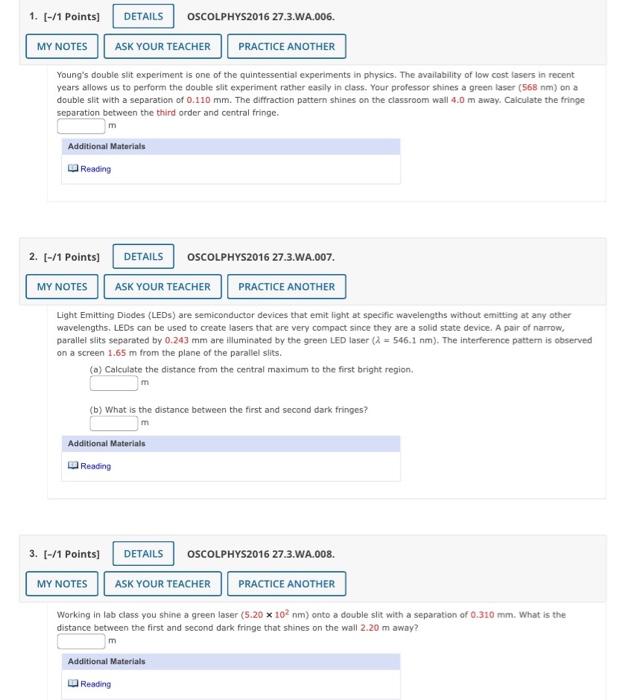 Solved Young's double slit experiment is one of the | Chegg.com