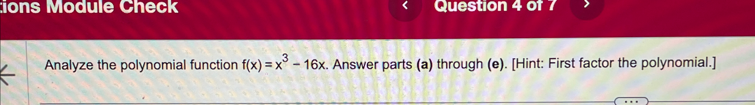 Solved ions module CheckAnalyze the polynomial function | Chegg.com
