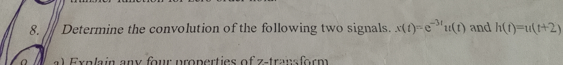 Solved Determine the convolution of the following two | Chegg.com