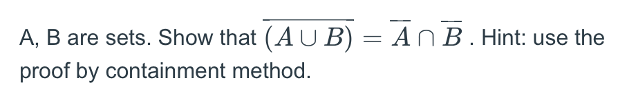 Solved A,B ﻿are sets. Show that | Chegg.com