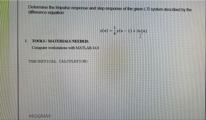 Solved Determine the Impulse response and step response of | Chegg.com