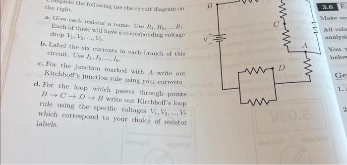 Solved the right. the following use the circuit diagram on | Chegg.com
