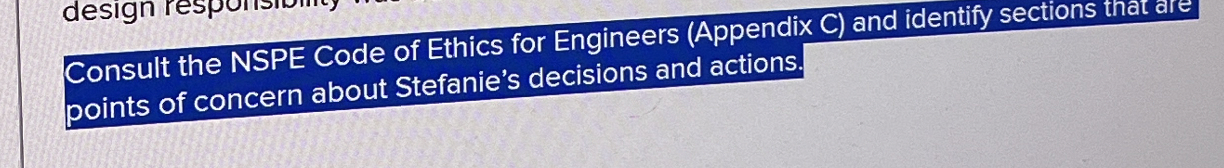 Solved Consult the NSPE Code of Ethics for Engineers | Chegg.com