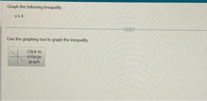 Solved Graph the following inequality. x≤4 Use the graphing | Chegg.com