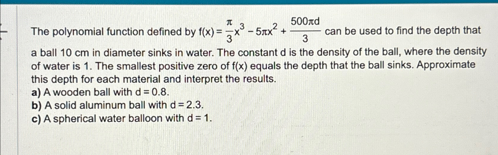 Solved The polynomial function defined by f(x)=(\\\\pi | Chegg.com
