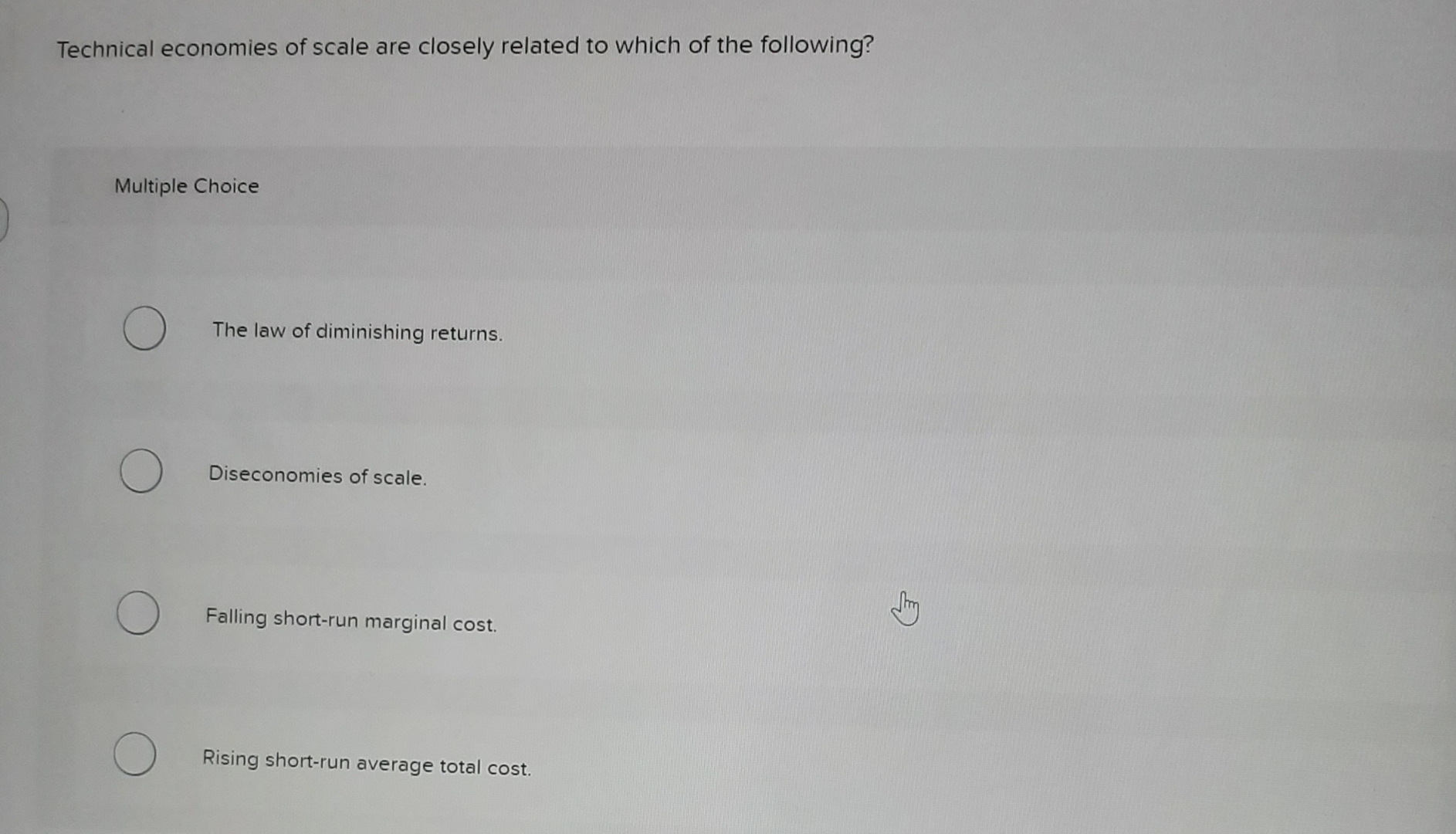 Solved Technical economies of scale are closely related to | Chegg.com