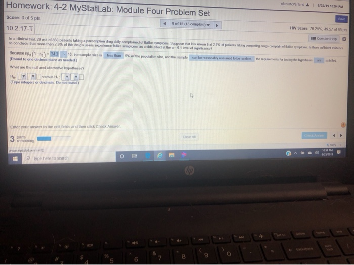 Solved Homework: 4-2 MyStatLab: Module Four Problem Set Alan | Chegg.com
