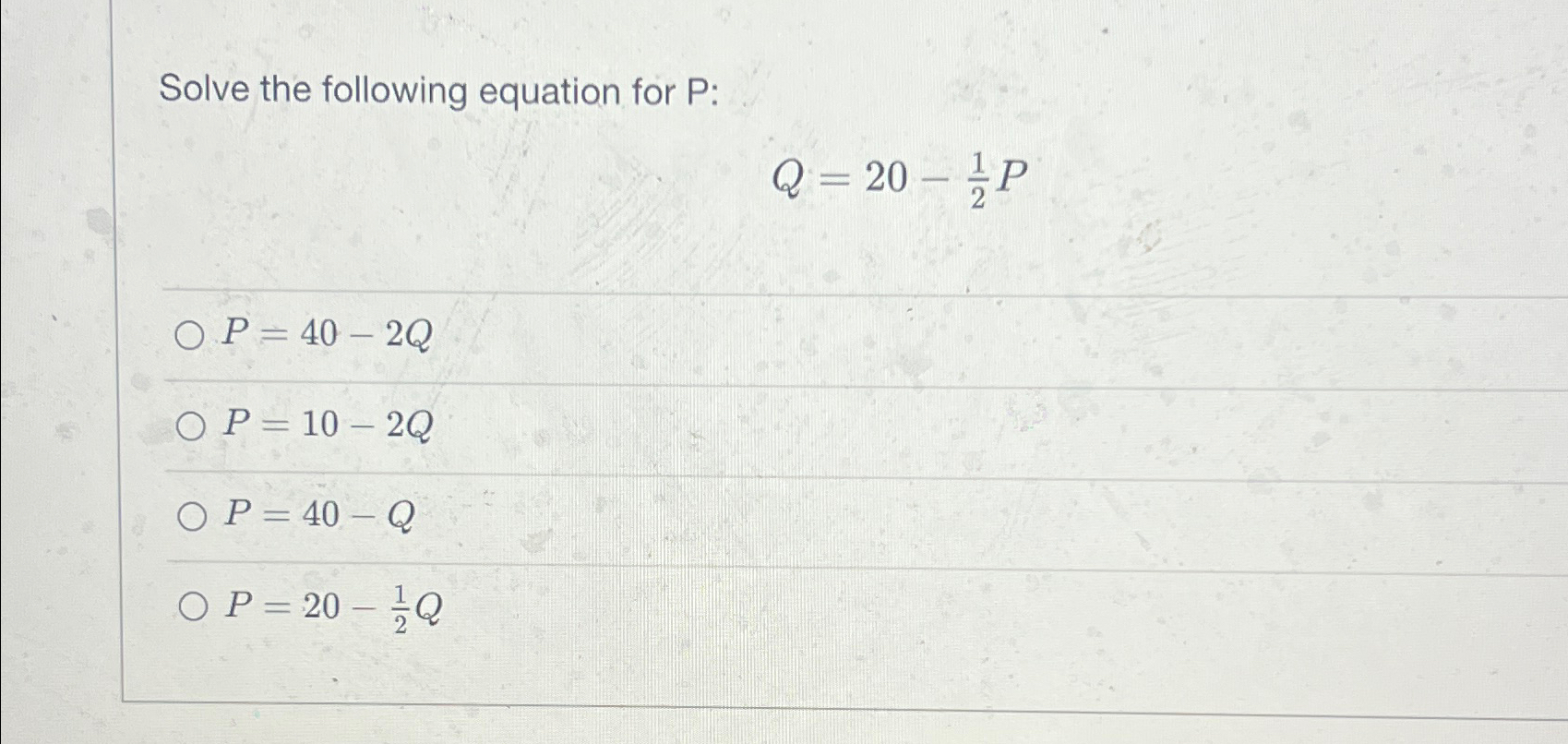 Solved Solve the following equation for P | Chegg.com
