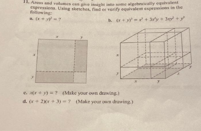 Solved 11. Areas and volumes can give insight into some | Chegg.com