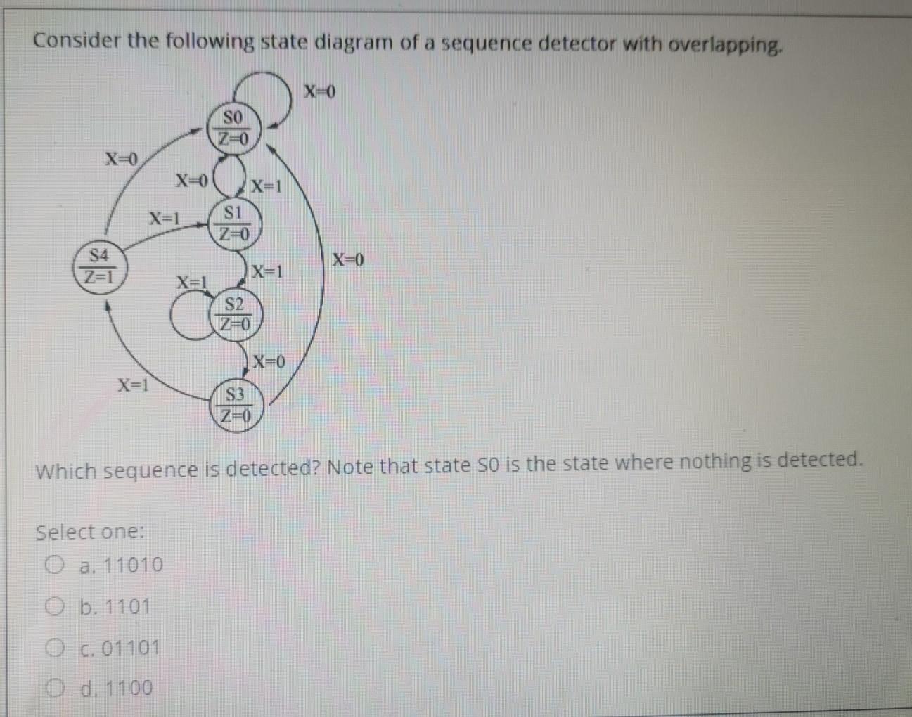 Solved Consider the following state diagram of a sequence | Chegg.com