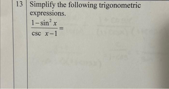 Solved Simplify the following trigonometric expressions. | Chegg.com