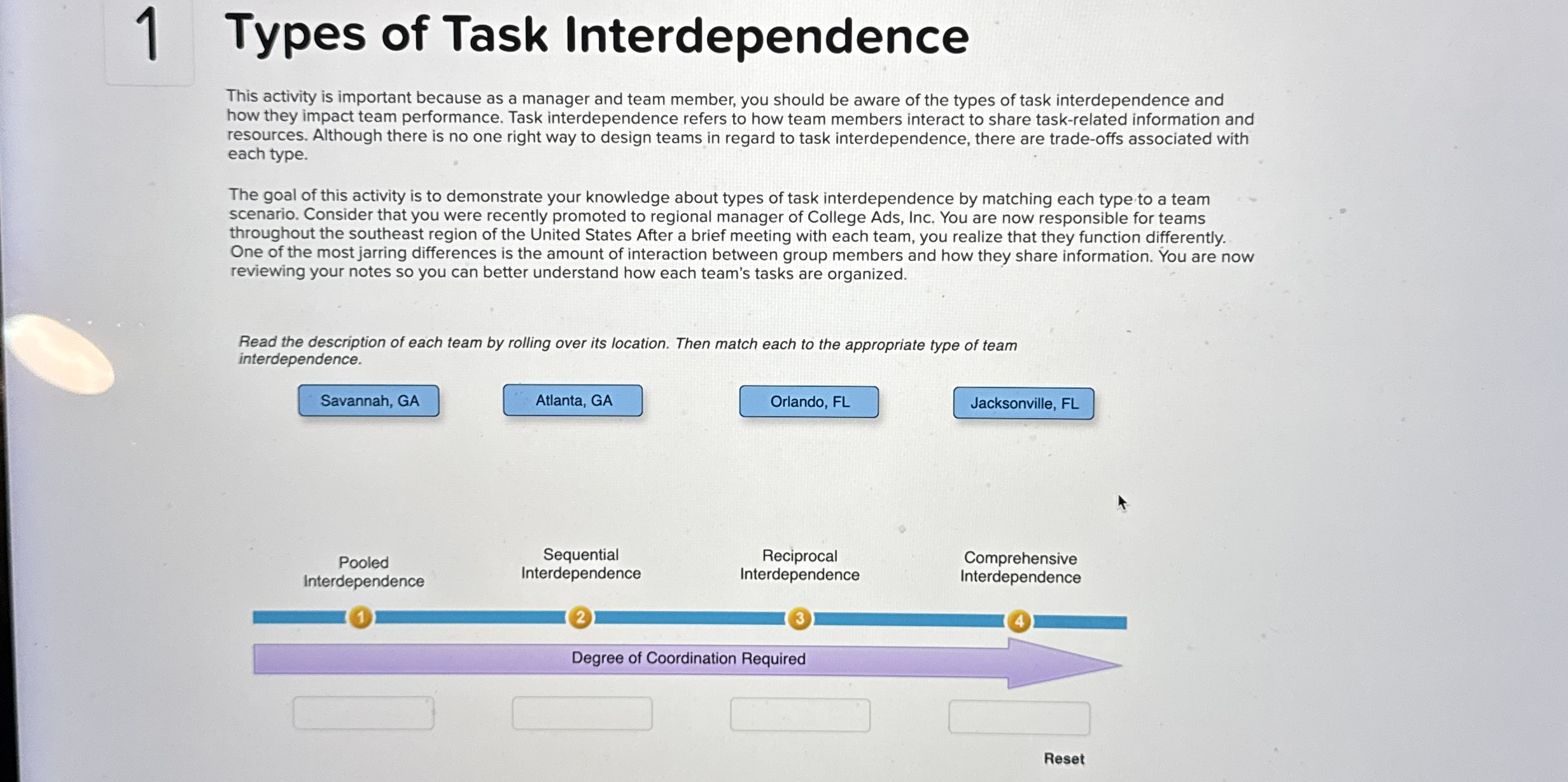 Solved 1 ﻿Types of Task InterdependenceThis activity is | Chegg.com