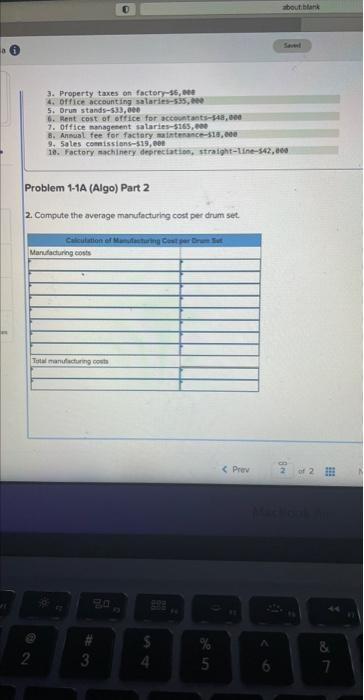 Solved Required information. Problem 1-1A (Algo) Classifying | Chegg.com