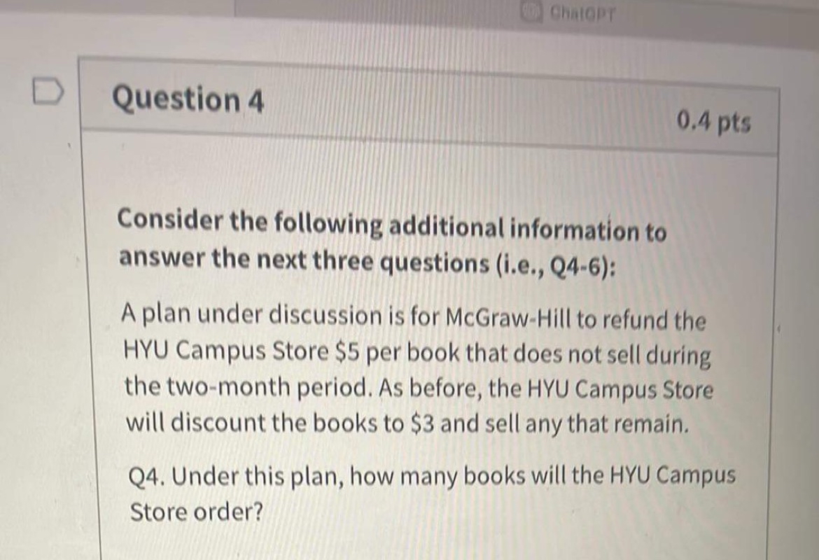 Solved Question 40.4 ﻿ptsConsider the following additional | Chegg.com