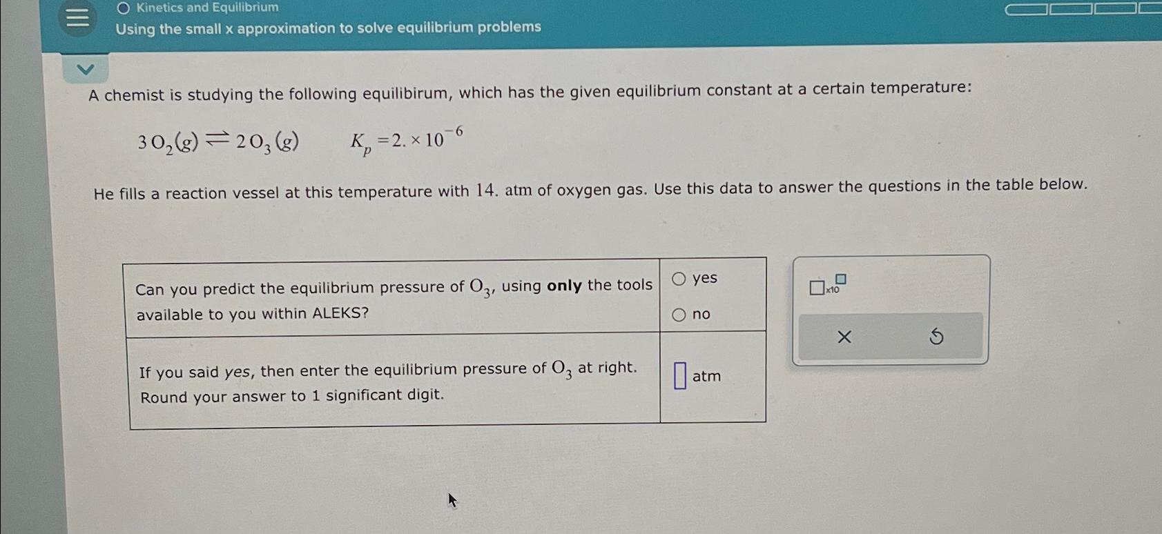 Solved Kinetics and EquilibriumUsing the small x | Chegg.com