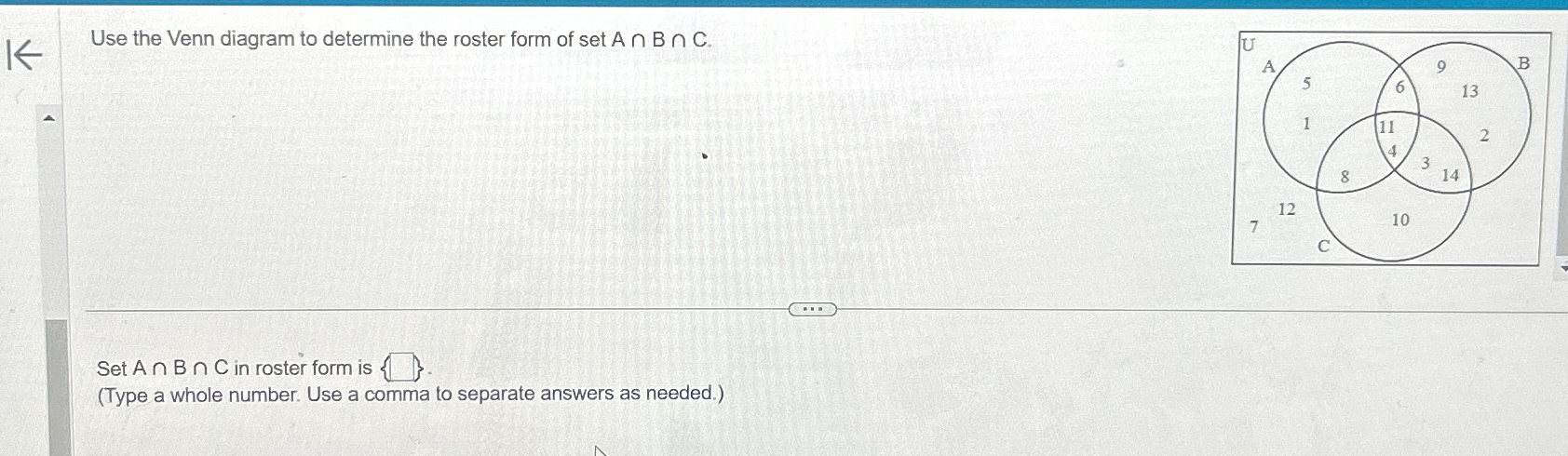 Solved Use the Venn diagram to determine the roster form of | Chegg.com