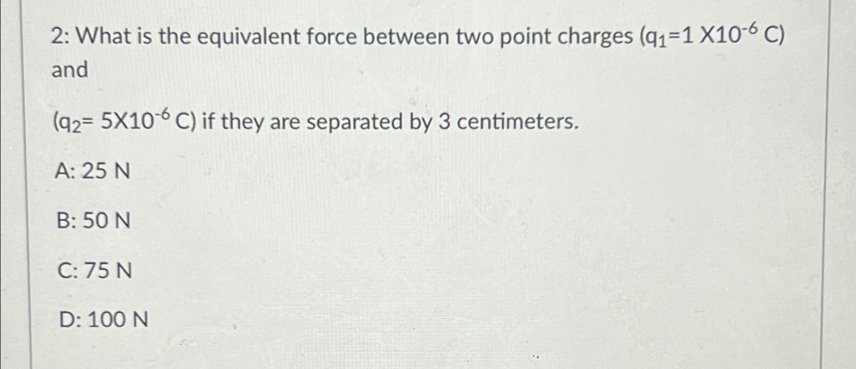 Solved 2: What is the equivalent force between two point | Chegg.com