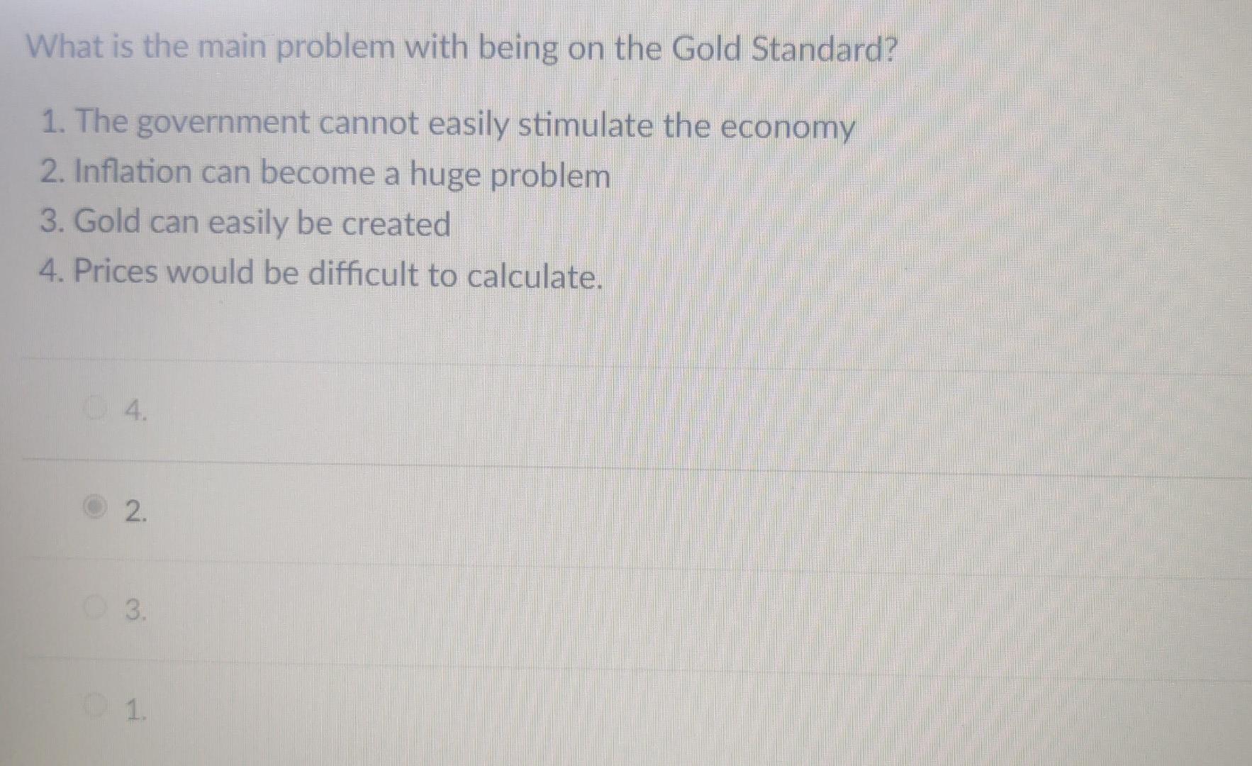 Solved What is the main problem with being on the Gold | Chegg.com