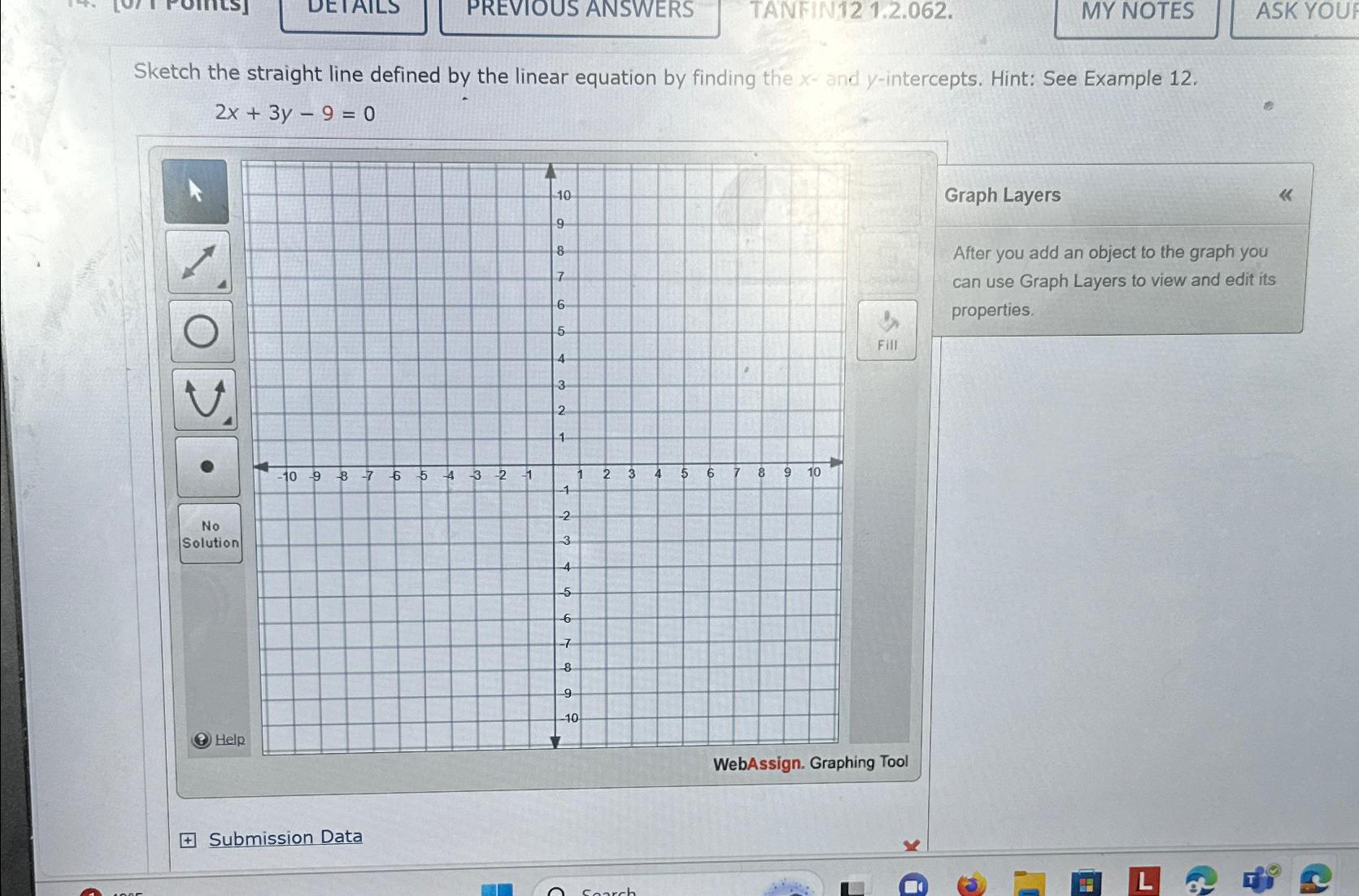 Solved PREVIOUS ANSWERSASK YOUFSketch the straight line | Chegg.com