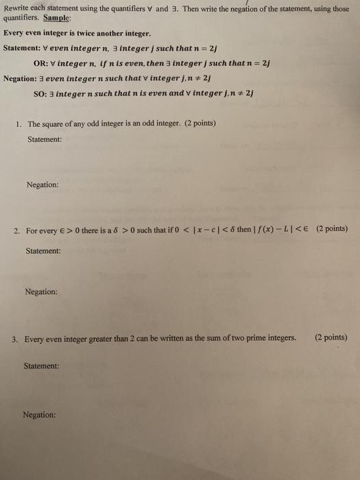 Solved Rewrite each statement using the quantifiers V and 3. | Chegg.com