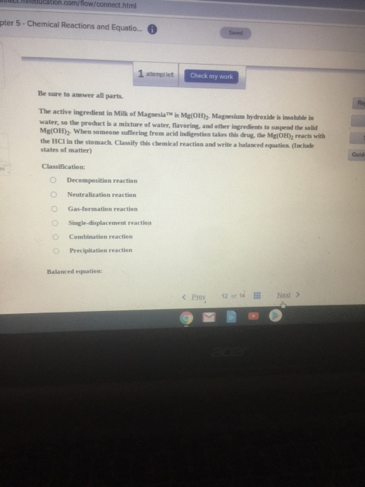 Solved tion.com/flow/connect.html pter 5 - Chemical | Chegg.com
