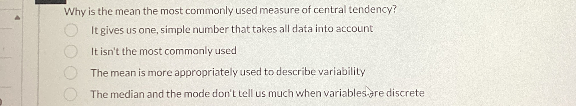 Solved Why is the mean the most commonly used measure of | Chegg.com