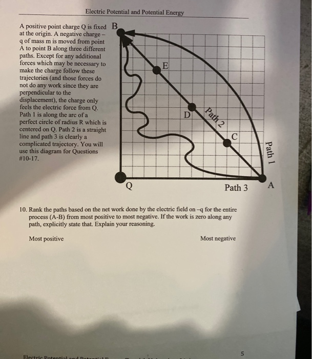 Solved Electric Potential and Potential Energy Ε E A | Chegg.com