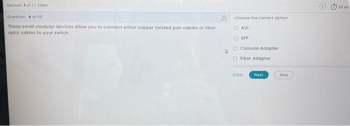 Solved Section of FSNA 01 Нr Question 4 of Go Choose the | Chegg.com