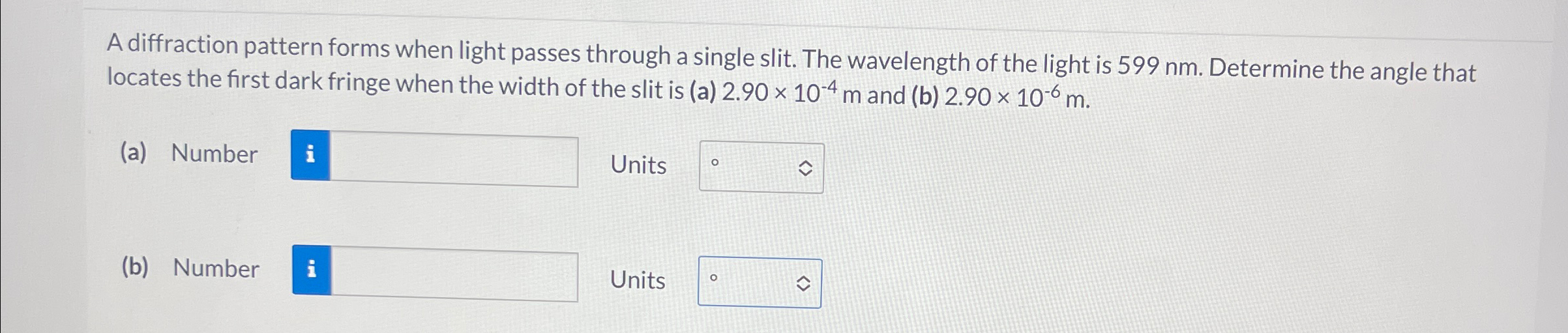 Solved A diffraction pattern forms when light passes through | Chegg.com