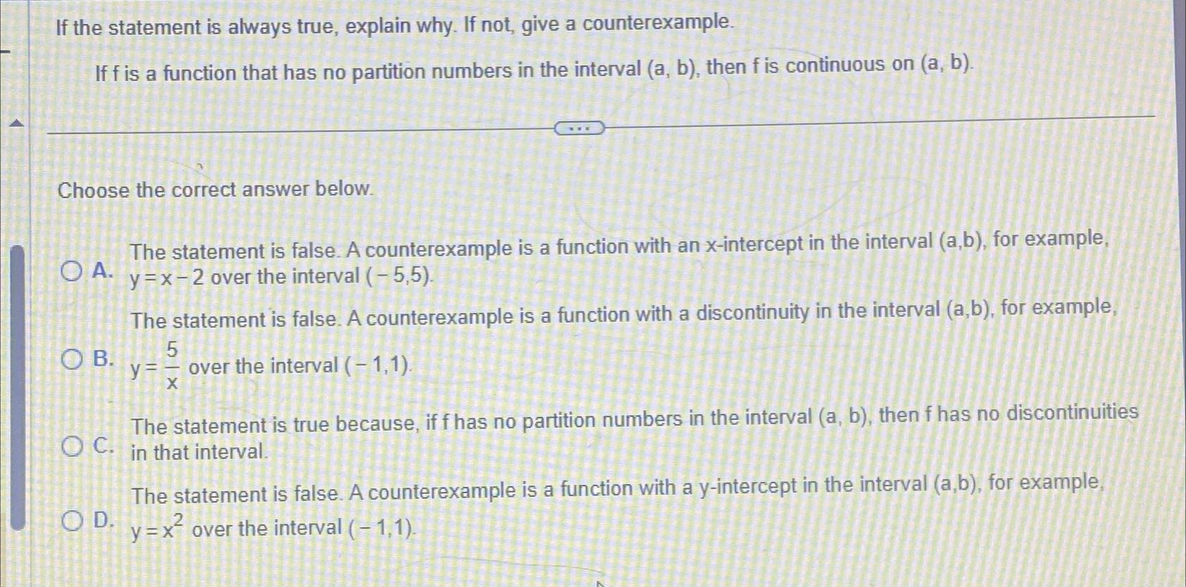 Solved If the statement is always true, explain why. If not, | Chegg.com