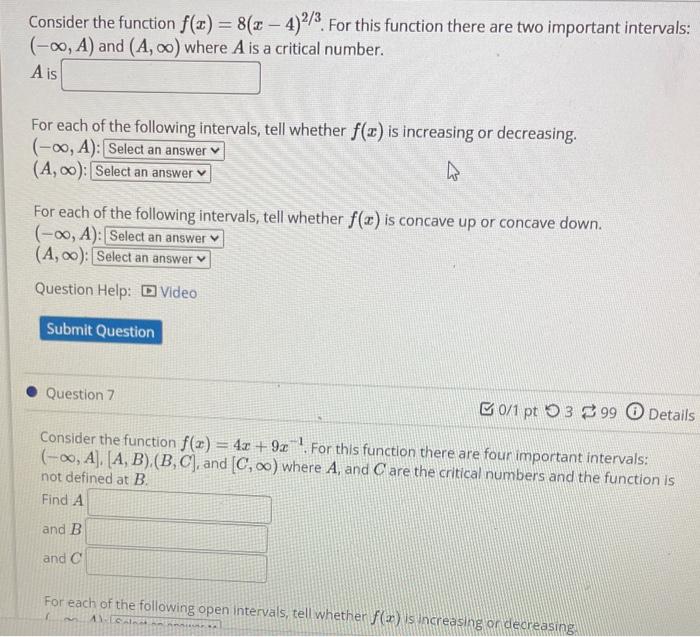Solved Consider the function f(x)=8(x−4)2/3. For this | Chegg.com
