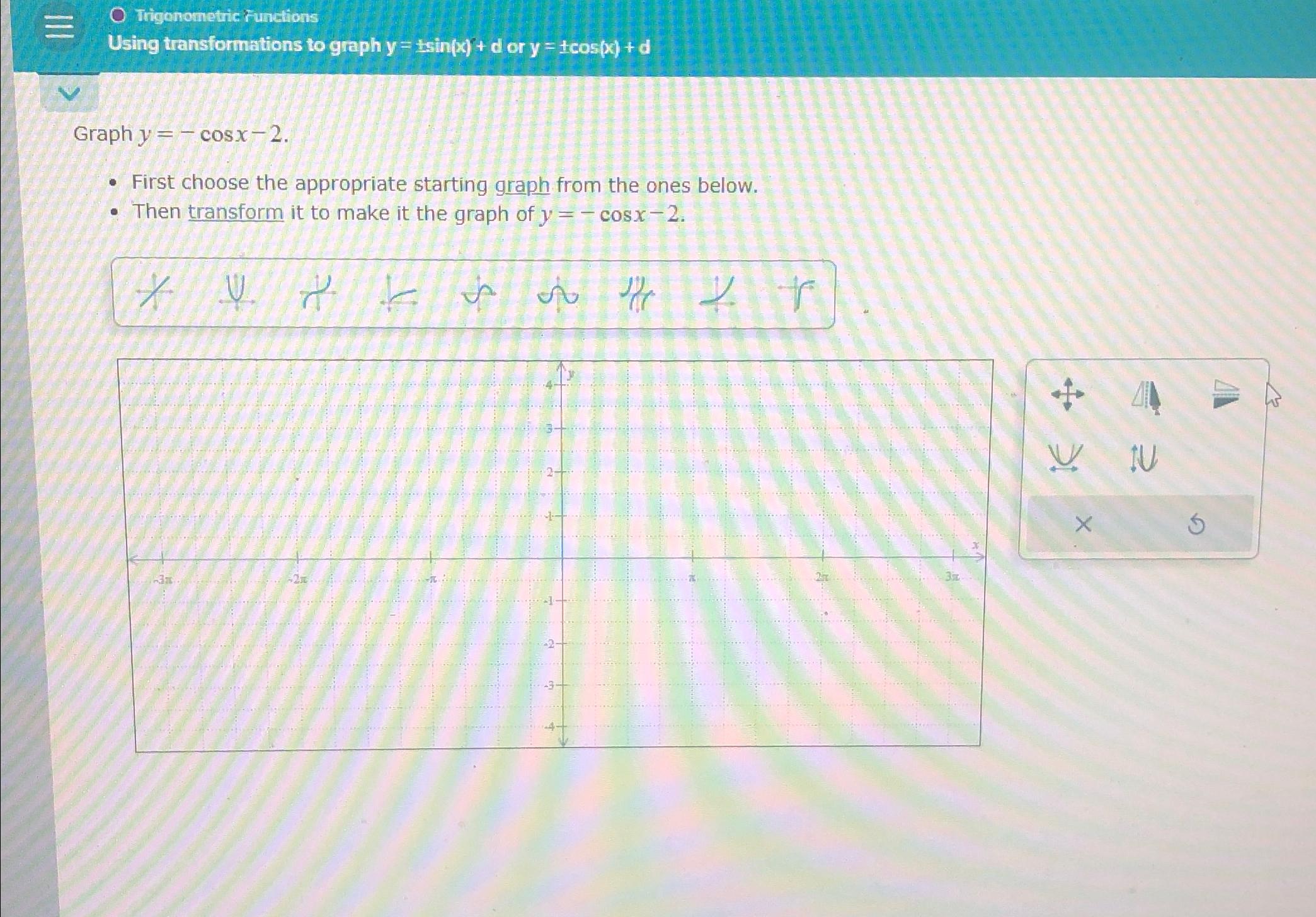Solved Trigononetric Functionsusing Transformations To Graph