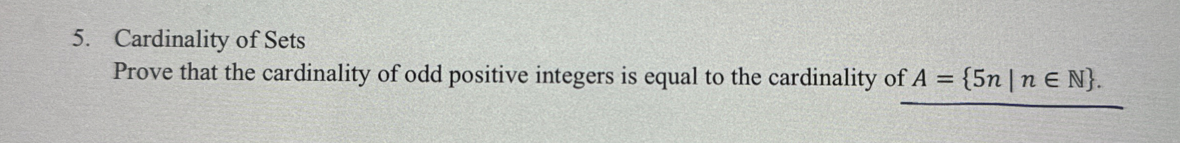 Solved Cardinality of SetsProve that the cardinality of odd | Chegg.com