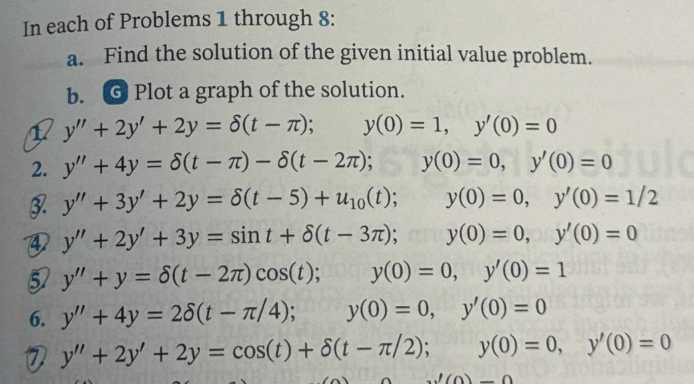 Solved In each of Problems 1 ﻿through 8:a. ﻿Find the | Chegg.com