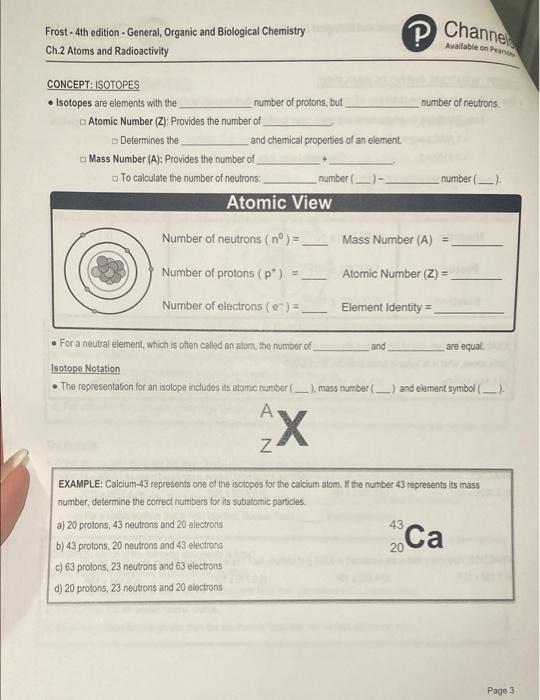 Solved CONCEPT: ISOTOPES - Isotopes are elements with the | Chegg.com
